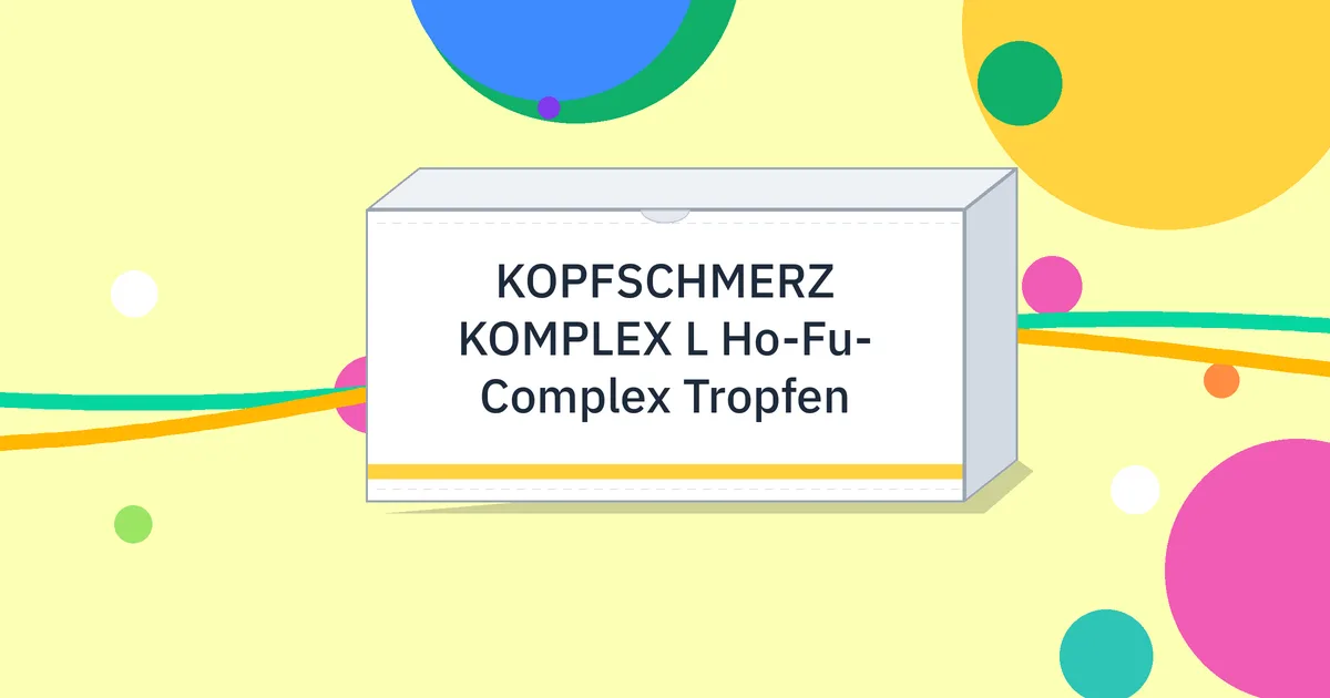 Symbolbild: Packung mit der Aufschrift KOPFSCHMERZ KOMPLEX L Ho-Fu-Complex Tropfen (PZN 01742324) – Verfügbarkeit und Bezug in Apotheken in Frankfurt am Main