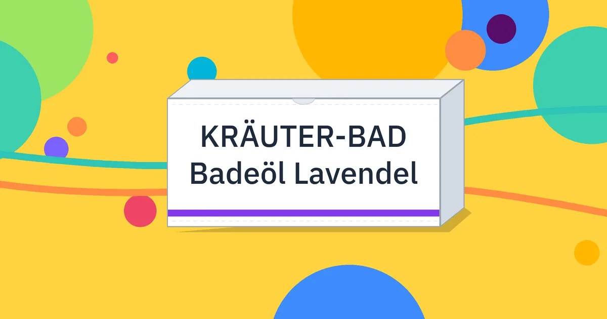 Symbolbild: Packung mit der Aufschrift KRÄUTER-BAD Badeöl Lavendel (PZN 14263157) – Verfügbarkeit und Bezug in Apotheken in Frankfurt am Main