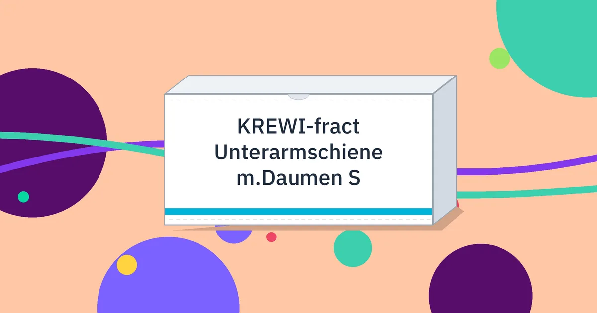 Symbolbild: Packung mit der Aufschrift KREWI-fract Unterarmschiene m.Daumen S (PZN 17300545) – Verfügbarkeit und Bezug in Apotheken in Frankfurt am Main
