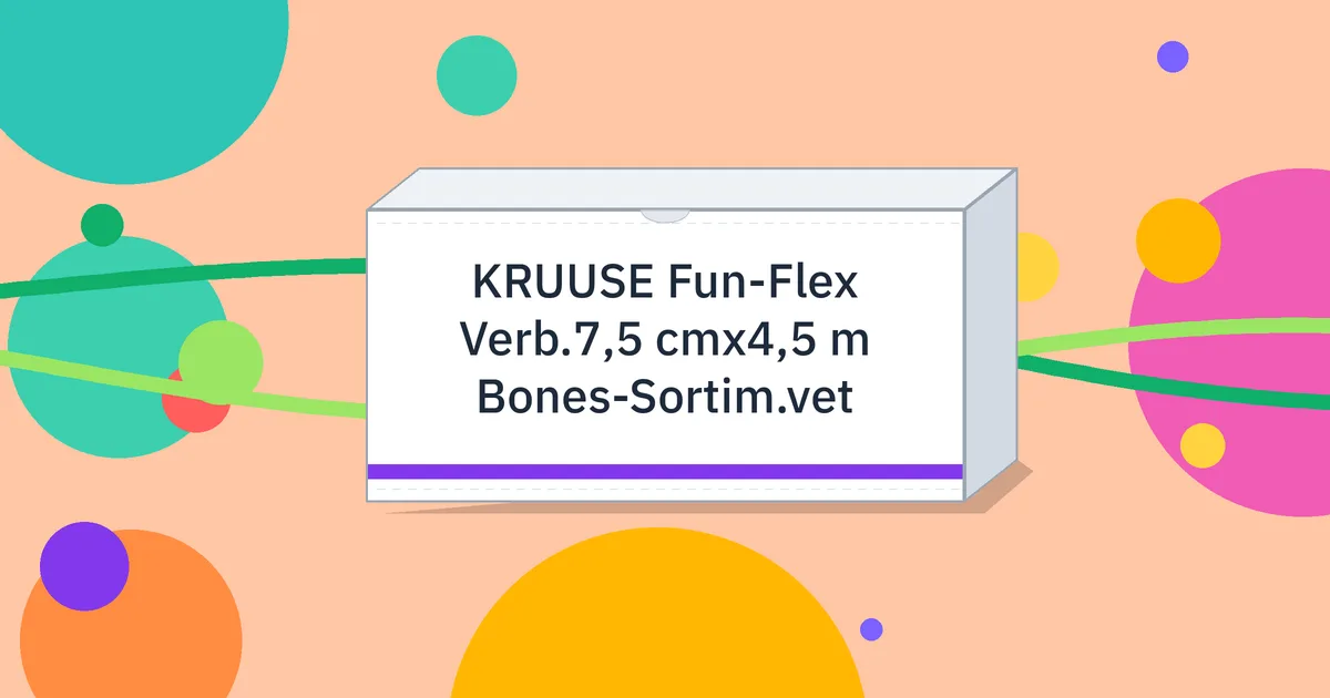 Symbolbild: Packung mit der Aufschrift KRUUSE Fun-Flex Verb.7,5 cmx4,5 m Bones-Sortim.vet (PZN 18443778) – Verfügbarkeit und Bezug in Apotheken in Frankfurt am Main