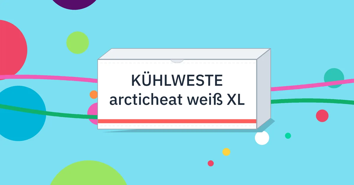 Symbolbild: Packung mit der Aufschrift KÜHLWESTE arcticheat weiß XL (PZN 09230552) – Verfügbarkeit und Bezug in Apotheken in Frankfurt am Main