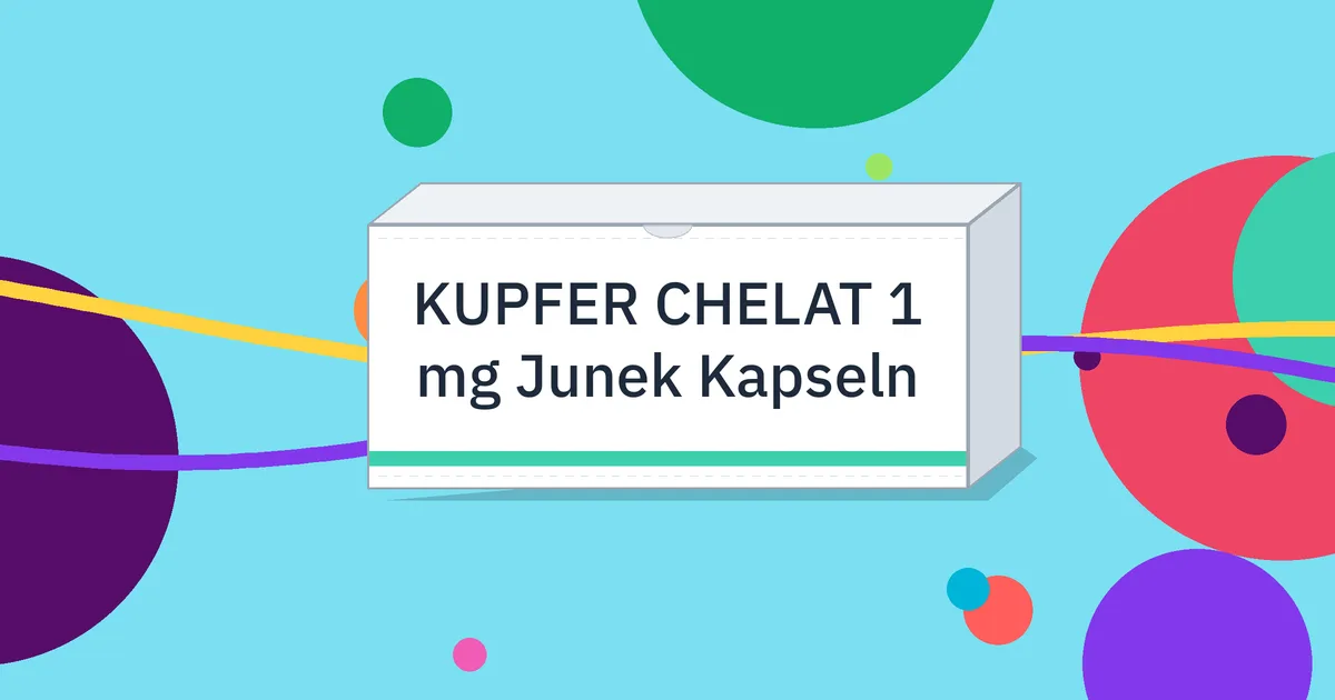 Symbolbild: Packung mit der Aufschrift KUPFER CHELAT 1 mg Junek Kapseln (PZN 10191142) – Verfügbarkeit und Bezug in Apotheken in Frankfurt am Main