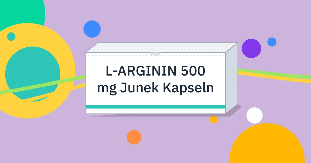 Symbolbild: Packung mit der Aufschrift L-ARGININ 500 mg Junek Kapseln (PZN 10030634) – Verfügbarkeit und Bezug in Apotheken in Frankfurt am Main