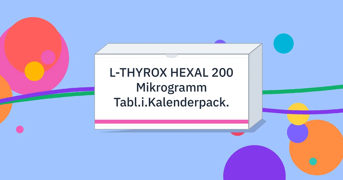 Symbolbild: Packung mit der Aufschrift L-THYROX HEXAL 200 Mikrogramm Tabl.i.Kalenderpack. (PZN 14295223) – Verfügbarkeit und Bezug in Apotheken in Frankfurt am Main