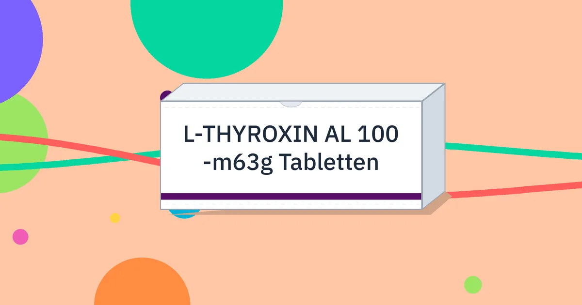 Symbolbild: Packung mit der Aufschrift L-THYROXIN AL 100 -m63g Tabletten (PZN 03853890) – Verfügbarkeit und Bezug in Apotheken in Frankfurt am Main