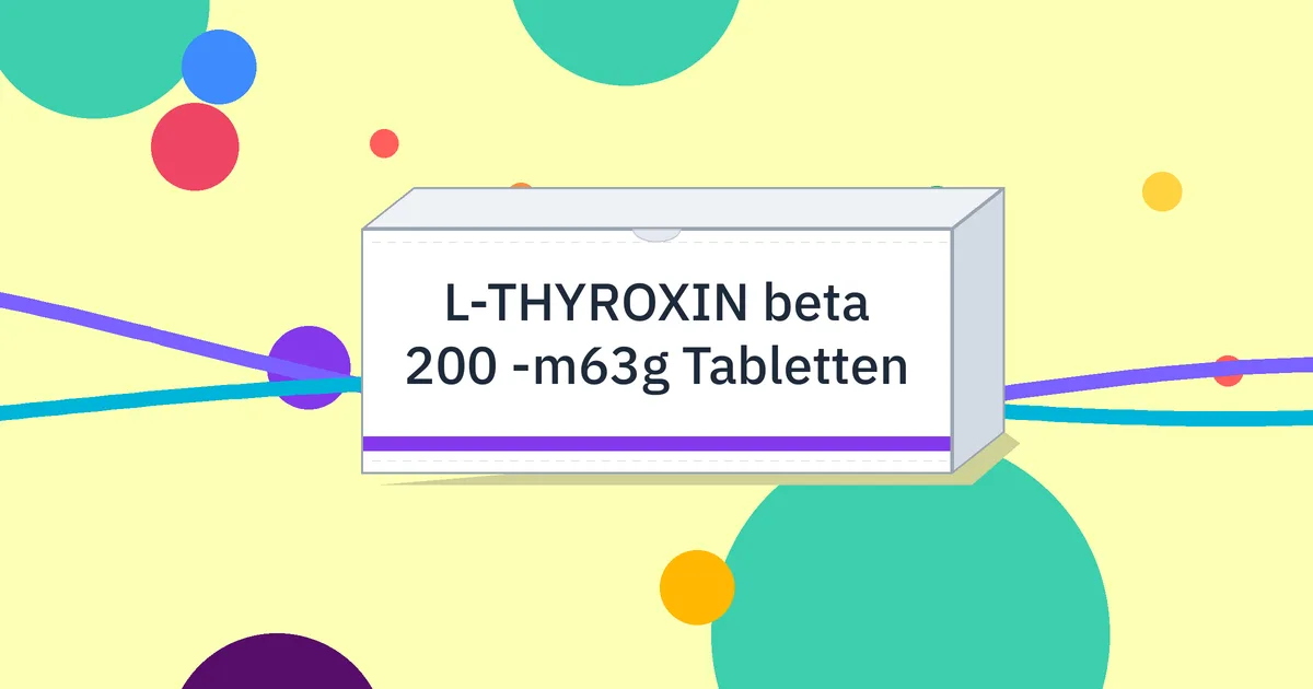 Symbolbild: Packung mit der Aufschrift L-THYROXIN beta 200 -m63g Tabletten (PZN 03040891) – Verfügbarkeit und Bezug in Apotheken in Frankfurt am Main