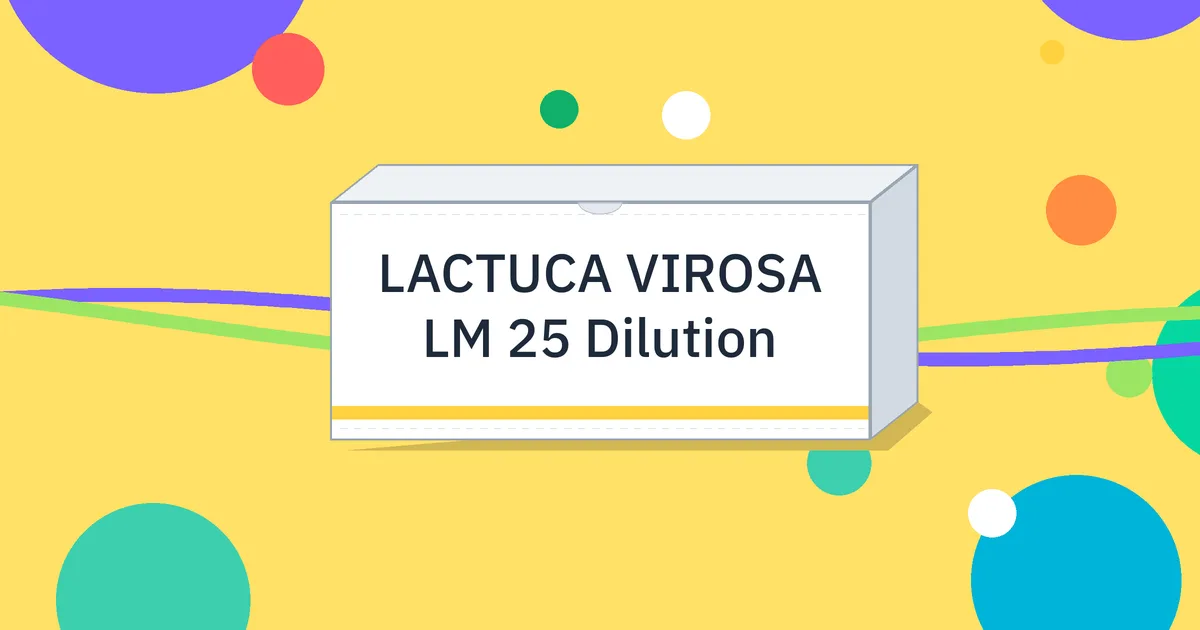 Symbolbild: Packung mit der Aufschrift LACTUCA VIROSA LM 25 Dilution (PZN 13520971) – Verfügbarkeit und Bezug in Apotheken in Frankfurt am Main