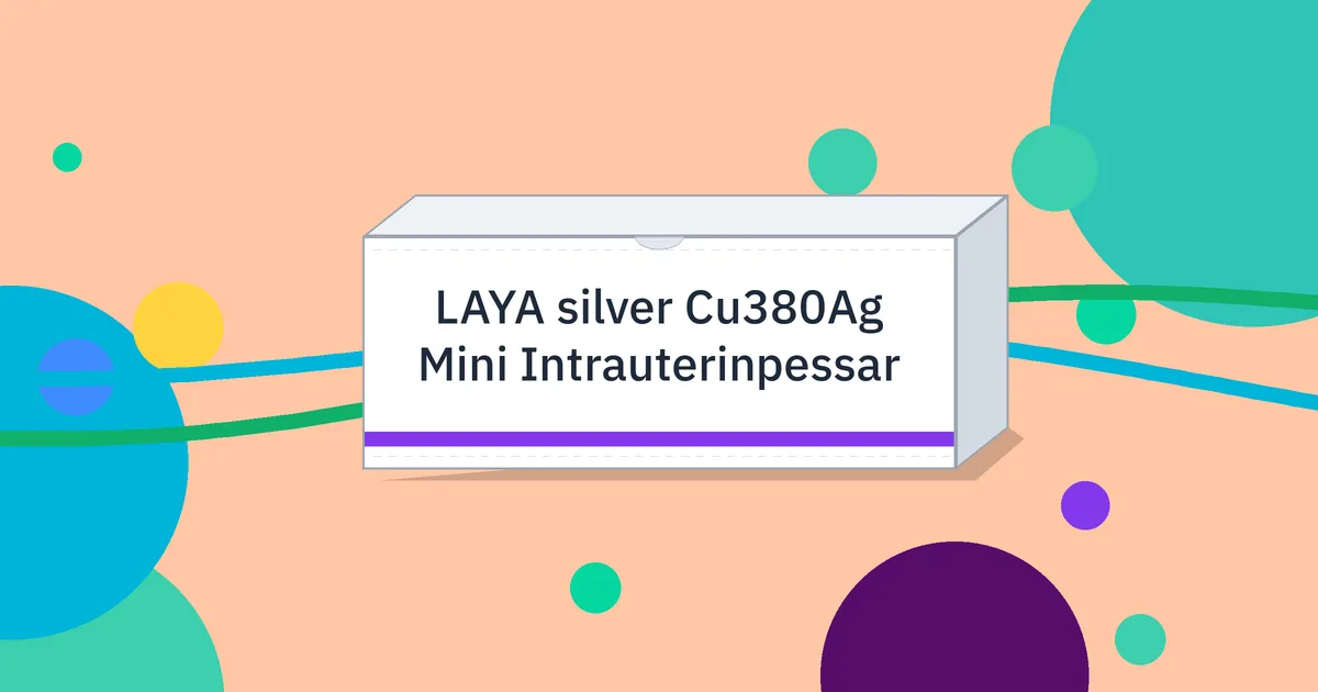 Symbolbild: Packung mit der Aufschrift LAYA silver Cu380Ag Mini Intrauterinpessar (PZN 20380163) – Verfügbarkeit und Bezug in Apotheken in Frankfurt am Main
