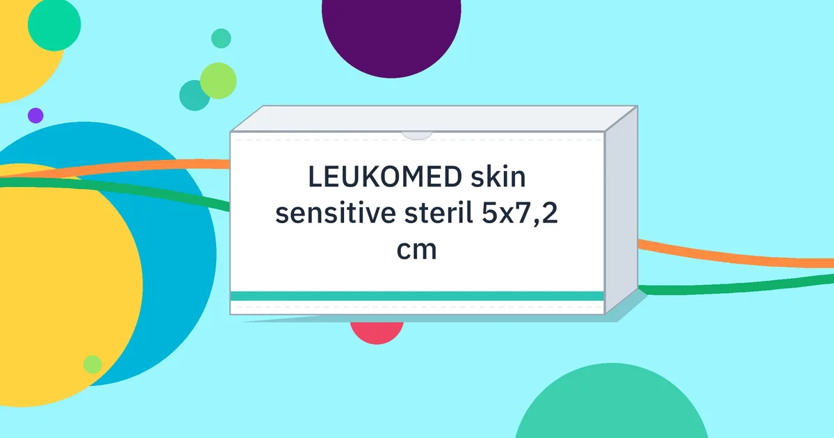 Symbolbild: Packung mit der Aufschrift LEUKOMED skin sensitive steril 5x7,2 cm (PZN 19712921) – Verfügbarkeit und Bezug in Apotheken in Frankfurt am Main