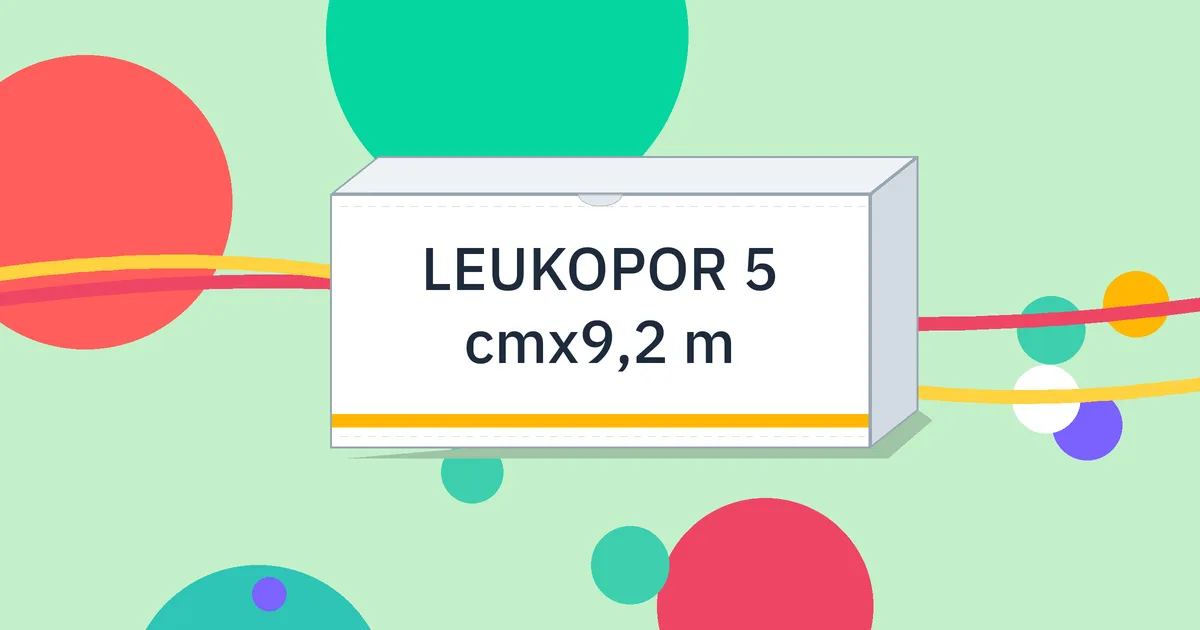 Symbolbild: Packung mit der Aufschrift LEUKOPOR 5 cmx9,2 m (PZN 19815006) – Verfügbarkeit und Bezug in Apotheken in Frankfurt am Main
