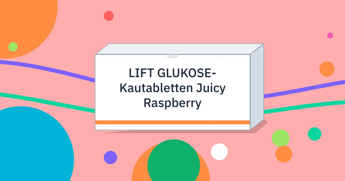 Symbolbild: Packung mit der Aufschrift LIFT GLUKOSE-Kautabletten Juicy Raspberry (PZN 19987351) – Verfügbarkeit und Bezug in Apotheken in Frankfurt am Main