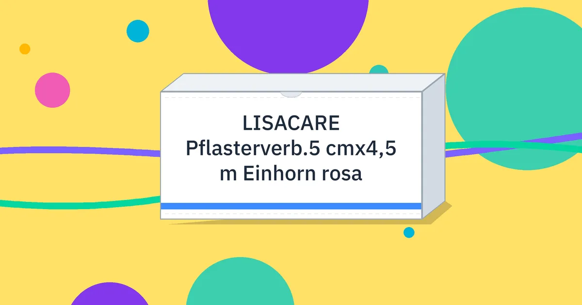 Symbolbild: Packung mit der Aufschrift LISACARE Pflasterverb.5 cmx4,5 m Einhorn rosa (PZN 17892304) – Verfügbarkeit und Bezug in Apotheken in Frankfurt am Main