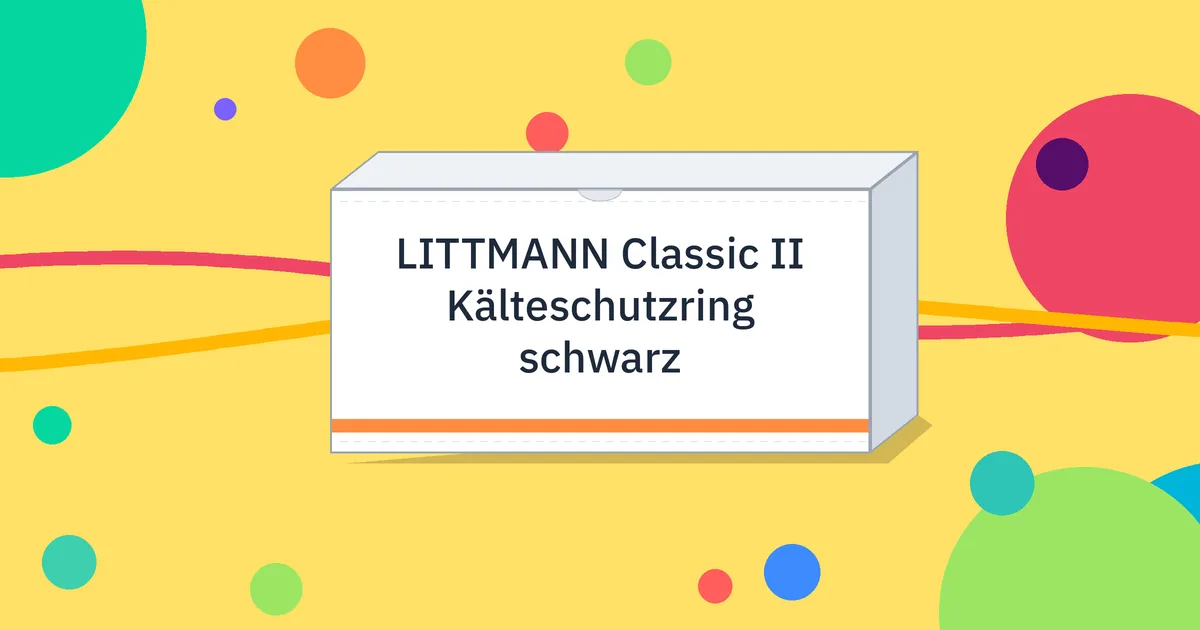 Symbolbild: Packung mit der Aufschrift LITTMANN Classic II Kälteschutzring schwarz (PZN 11114592) – Verfügbarkeit und Bezug in Apotheken in Frankfurt am Main