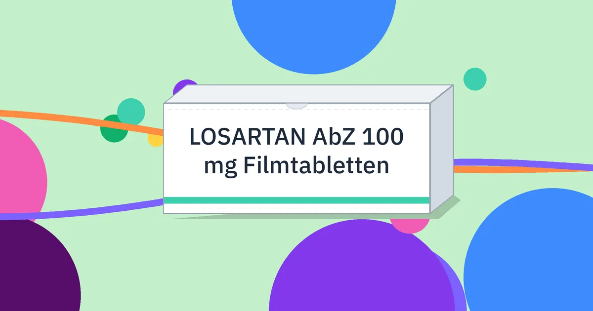 Symbolbild: Packung mit der Aufschrift LOSARTAN AbZ 100 mg Filmtabletten (PZN 09154992) – Verfügbarkeit und Bezug in Apotheken in Frankfurt am Main