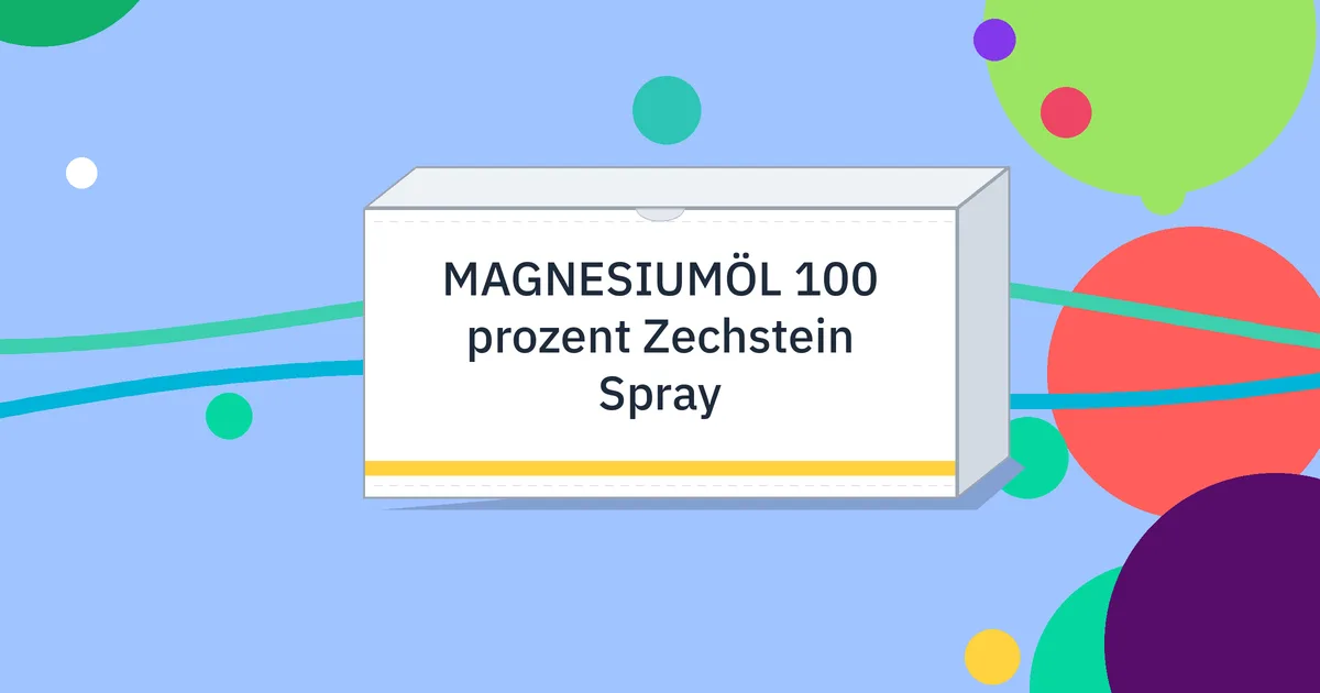 Symbolbild: Packung mit der Aufschrift MAGNESIUMÖL 100 prozent Zechstein Spray (PZN 19206572) – Verfügbarkeit und Bezug in Apotheken in Frankfurt am Main