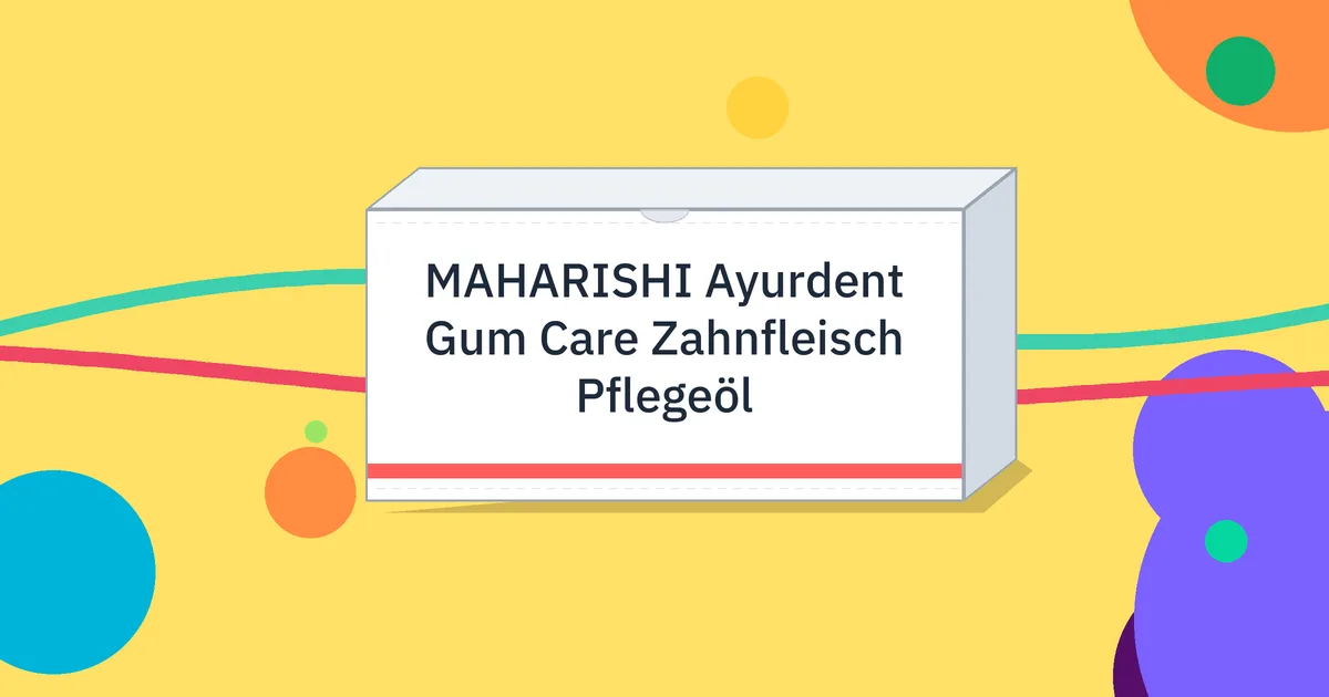 Symbolbild: Packung mit der Aufschrift MAHARISHI Ayurdent Gum Care Zahnfleisch Pflegeöl (PZN 17186658) – Verfügbarkeit und Bezug in Apotheken in Frankfurt am Main