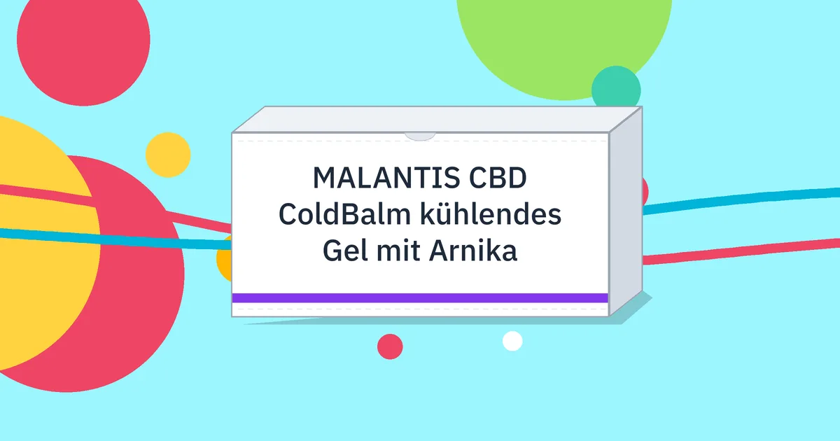 Symbolbild: Packung mit der Aufschrift MALANTIS CBD ColdBalm kühlendes Gel mit Arnika (PZN 18221405) – Verfügbarkeit und Bezug in Apotheken in Frankfurt am Main