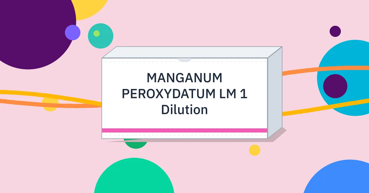Symbolbild: Packung mit der Aufschrift MANGANUM PEROXYDATUM LM 1 Dilution (PZN 12944947) – Verfügbarkeit und Bezug in Apotheken in Frankfurt am Main