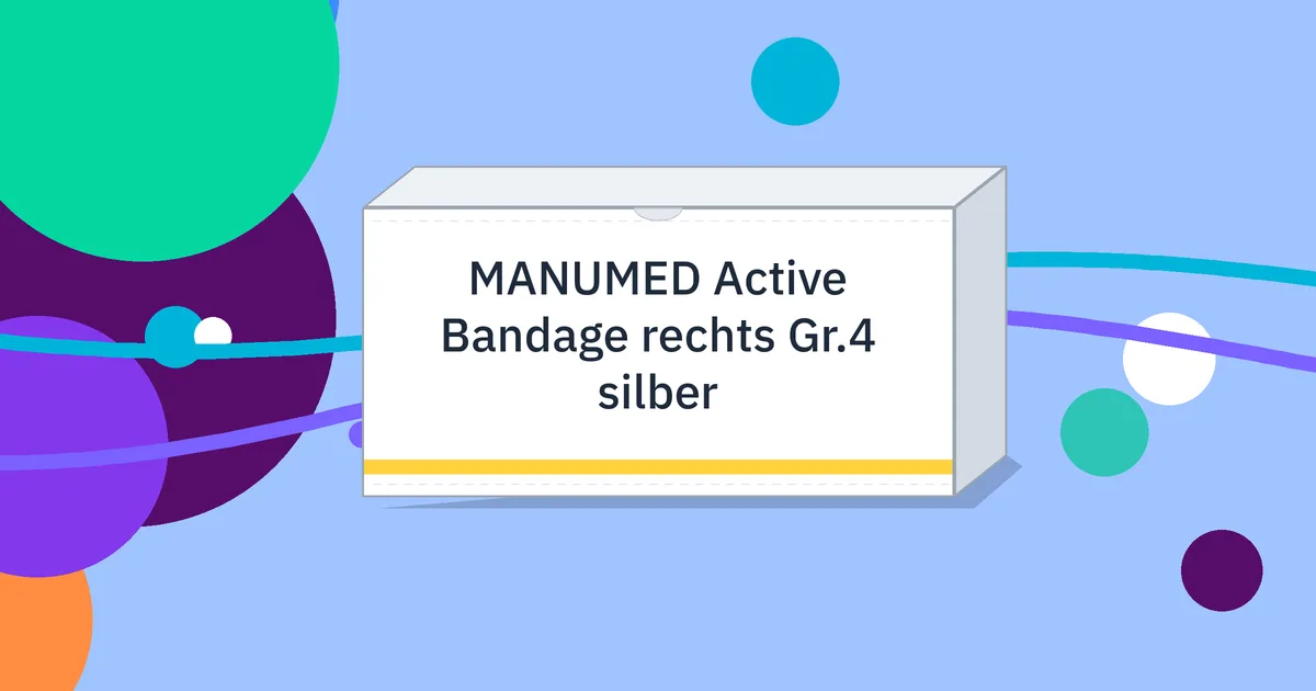 Symbolbild: Packung mit der Aufschrift MANUMED Active Bandage rechts Gr.4 silber (PZN 15315436) – Verfügbarkeit und Bezug in Apotheken in Frankfurt am Main