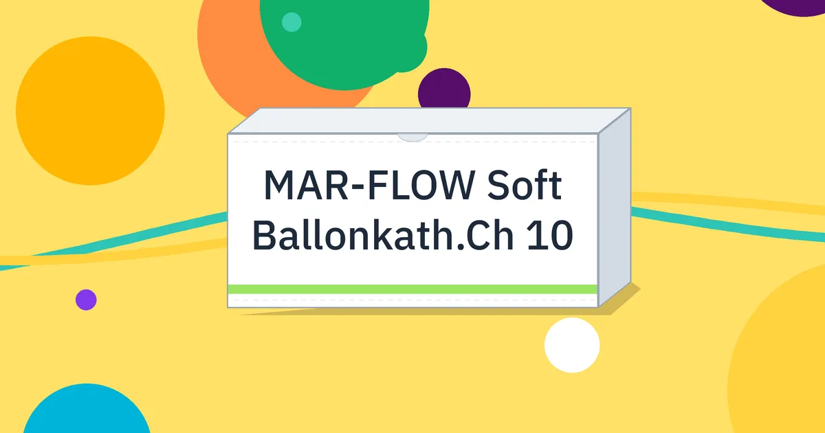 Symbolbild: Packung mit der Aufschrift MAR-FLOW Soft Ballonkath.Ch 10 (PZN 02393908) – Verfügbarkeit und Bezug in Apotheken in Frankfurt am Main