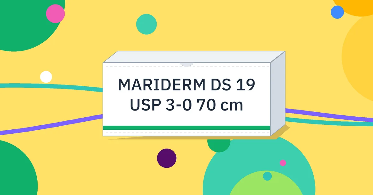 Symbolbild: Packung mit der Aufschrift MARIDERM DS 19 USP 3-0 70 cm (PZN 07327342) – Verfügbarkeit und Bezug in Apotheken in Frankfurt am Main