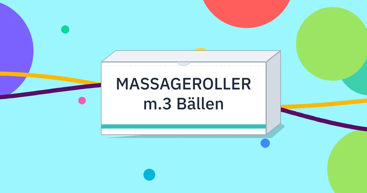 Symbolbild: Packung mit der Aufschrift MASSAGEROLLER m.3 Bällen (PZN 13813638) – Verfügbarkeit und Bezug in Apotheken in Frankfurt am Main