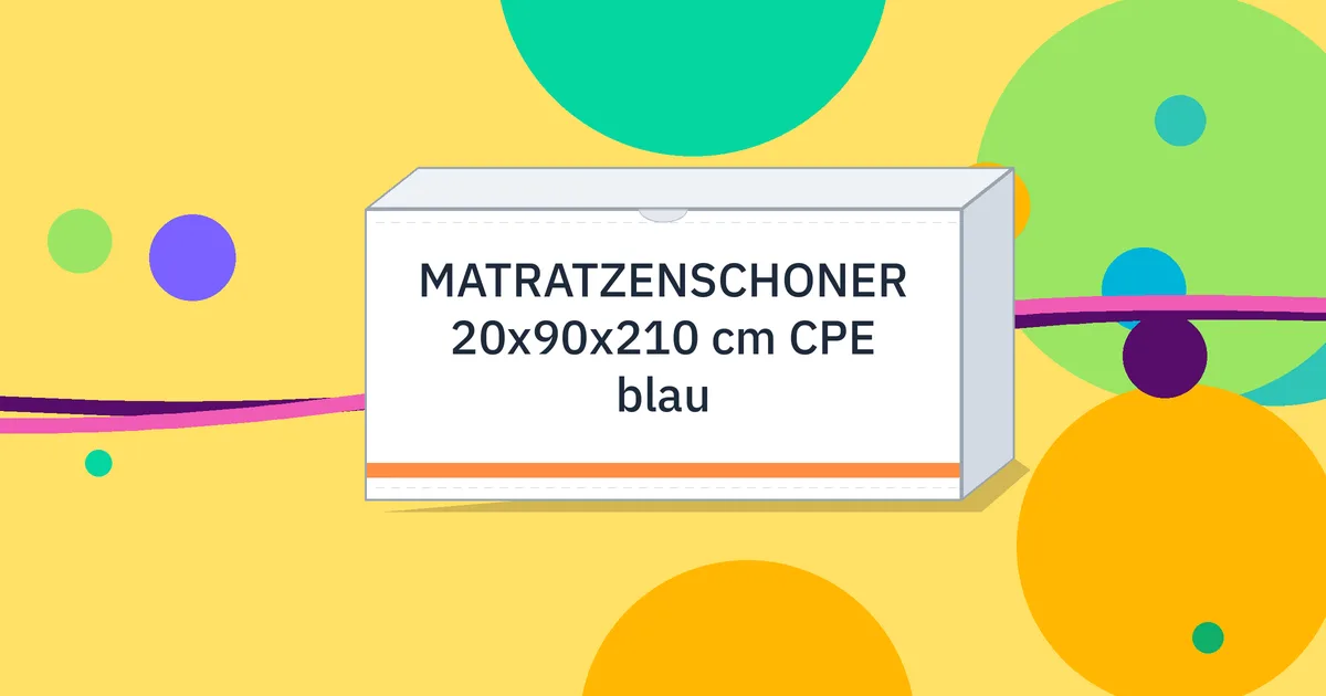 Symbolbild: Packung mit der Aufschrift MATRATZENSCHONER 20x90x210 cm CPE blau (PZN 10545166) – Verfügbarkeit und Bezug in Apotheken in Frankfurt am Main