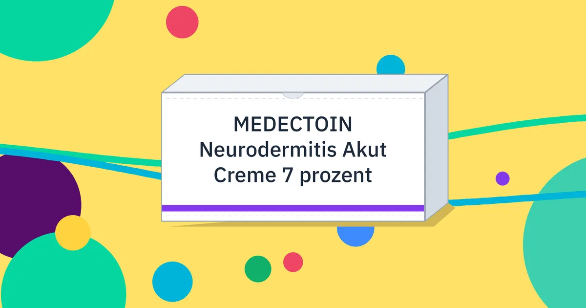 Symbolbild: Packung mit der Aufschrift MEDECTOIN Neurodermitis Akut Creme 7 prozent (PZN 20334045) – Verfügbarkeit und Bezug in Apotheken in Frankfurt am Main