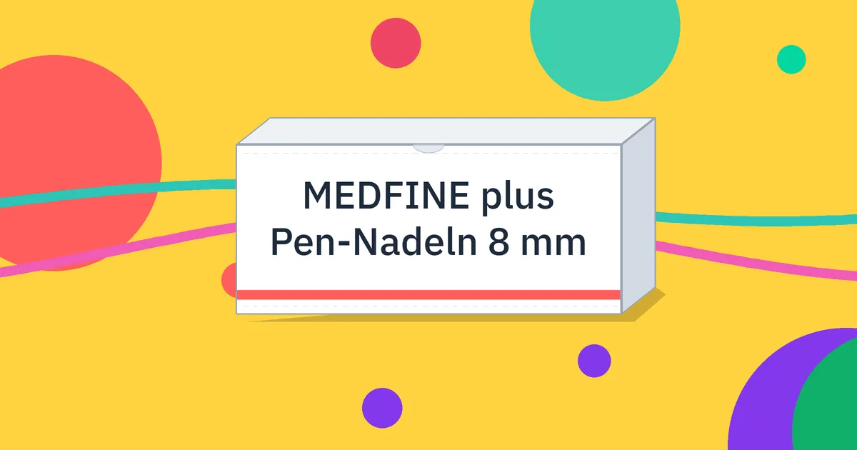 Symbolbild: Packung mit der Aufschrift MEDFINE plus Pen-Nadeln 8 mm (PZN 14414076) – Verfügbarkeit und Bezug in Apotheken in Frankfurt am Main