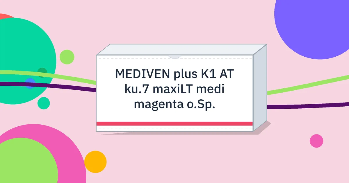 Symbolbild: Packung mit der Aufschrift MEDIVEN plus K1 AT ku.7 maxiLT medi magenta o.Sp. (PZN 15069517) – Verfügbarkeit und Bezug in Apotheken in Frankfurt am Main