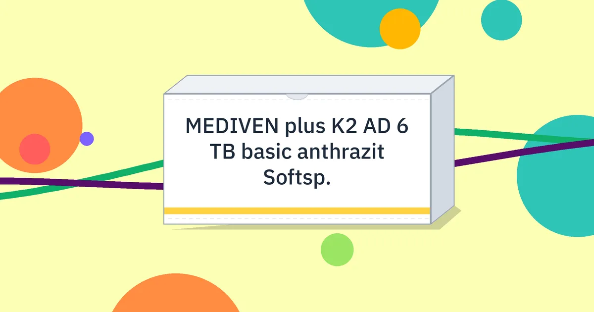 Symbolbild: Packung mit der Aufschrift MEDIVEN plus K2 AD 6 TB basic anthrazit Softsp. (PZN 15094113) – Verfügbarkeit und Bezug in Apotheken in Frankfurt am Main