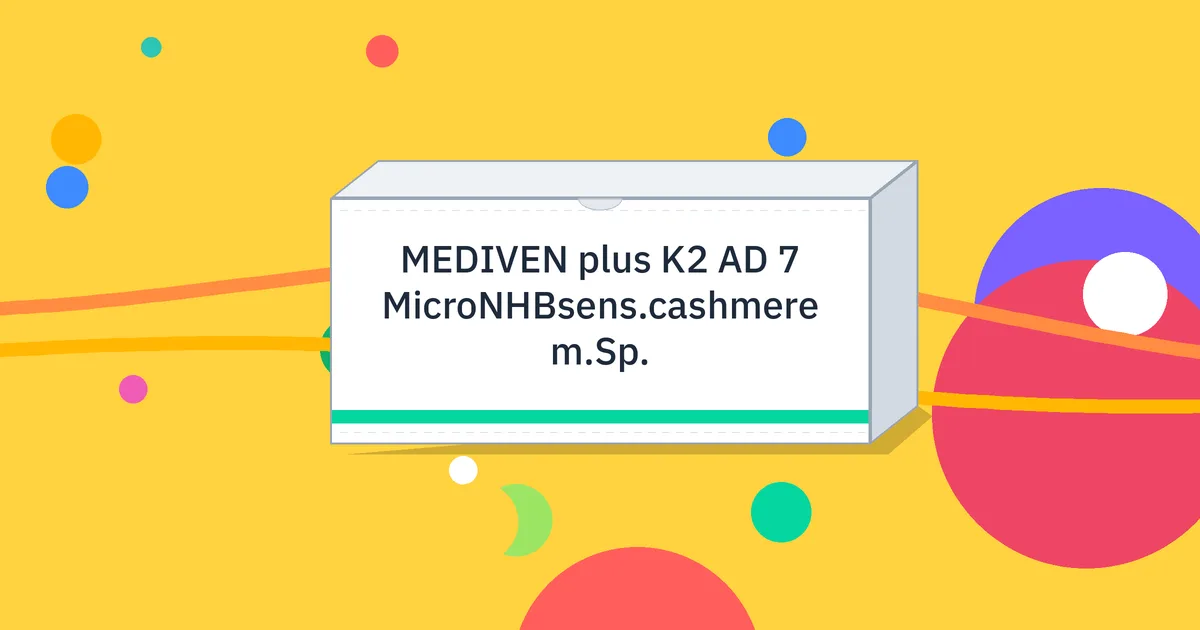 Symbolbild: Packung mit der Aufschrift MEDIVEN plus K2 AD 7 MicroNHBsens.cashmere m.Sp. (PZN 15932413) – Verfügbarkeit und Bezug in Apotheken in Frankfurt am Main