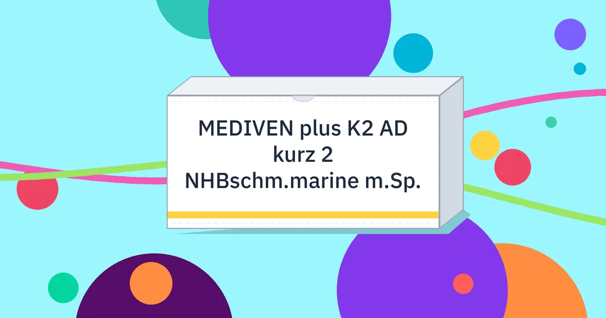 Symbolbild: Packung mit der Aufschrift MEDIVEN plus K2 AD kurz 2 NHBschm.marine m.Sp. (PZN 15927151) – Verfügbarkeit und Bezug in Apotheken in Frankfurt am Main