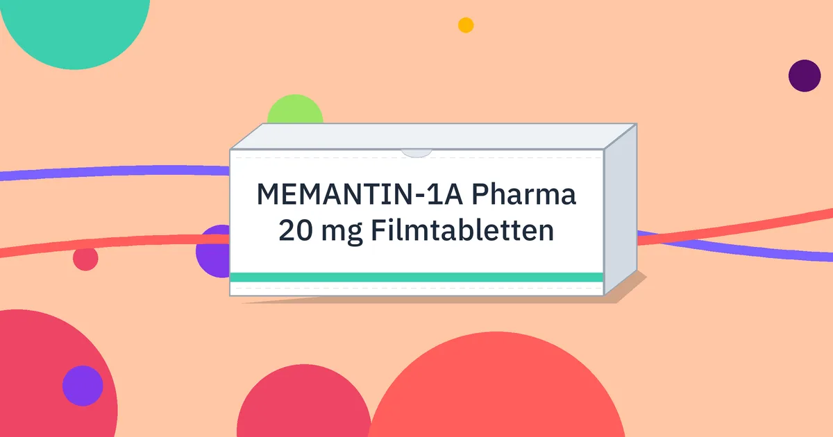 Symbolbild: Packung mit der Aufschrift MEMANTIN-1A Pharma 20 mg Filmtabletten (PZN 04706493) – Verfügbarkeit und Bezug in Apotheken in Frankfurt am Main