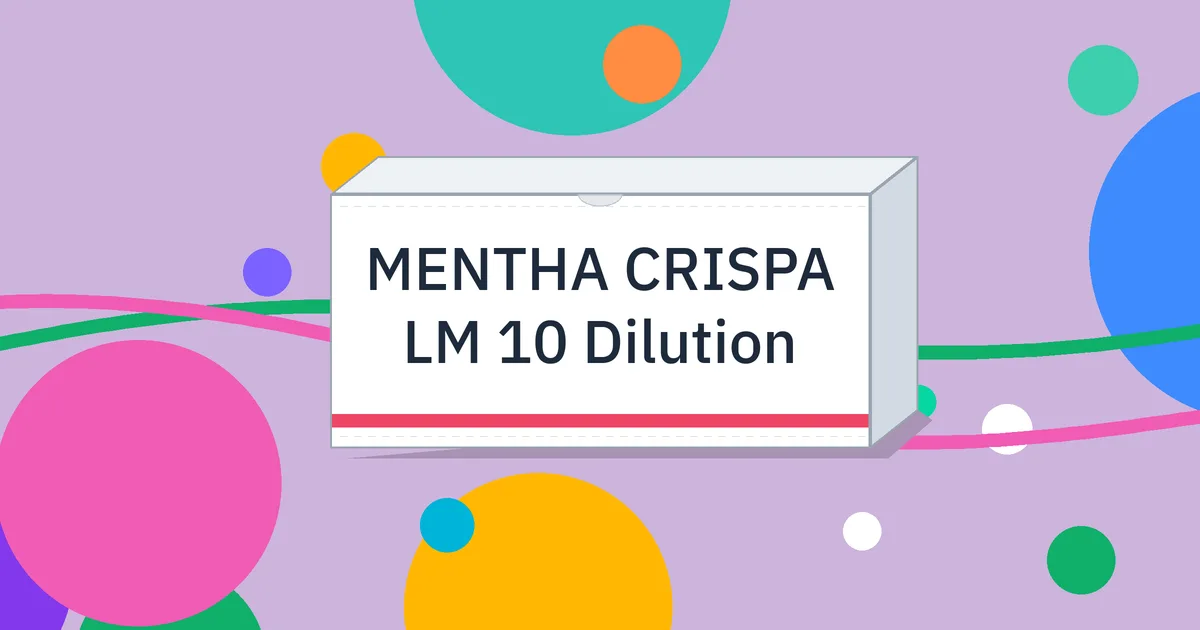 Symbolbild: Packung mit der Aufschrift MENTHA CRISPA LM 10 Dilution (PZN 13603728) – Verfügbarkeit und Bezug in Apotheken in Frankfurt am Main