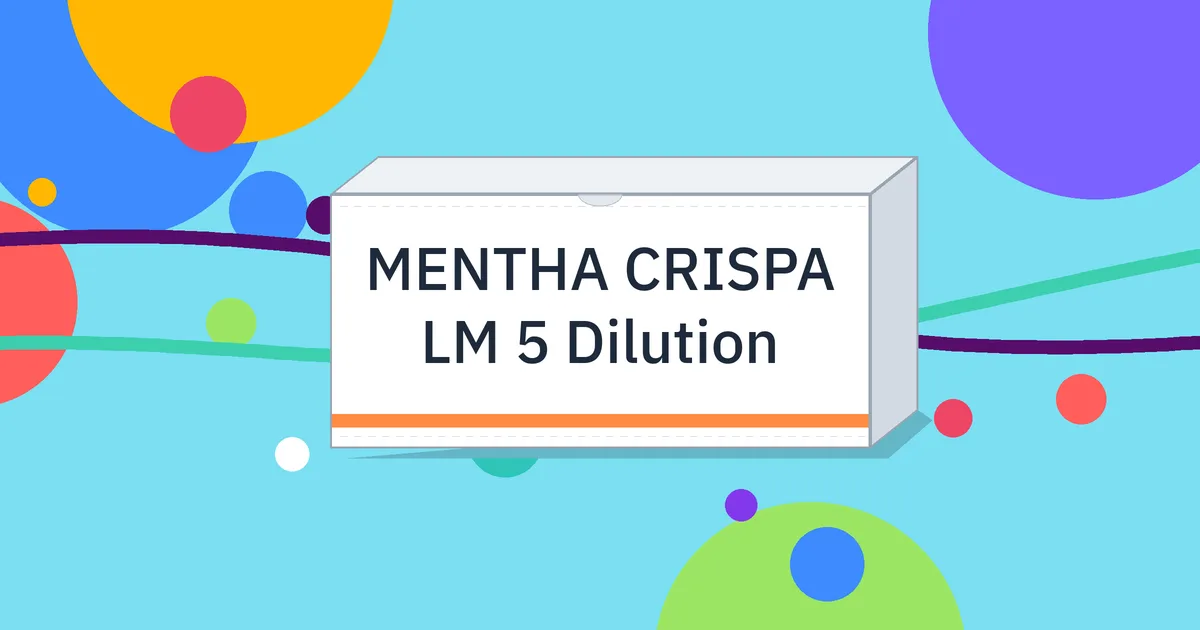 Symbolbild: Packung mit der Aufschrift MENTHA CRISPA LM 5 Dilution (PZN 13603674) – Verfügbarkeit und Bezug in Apotheken in Frankfurt am Main