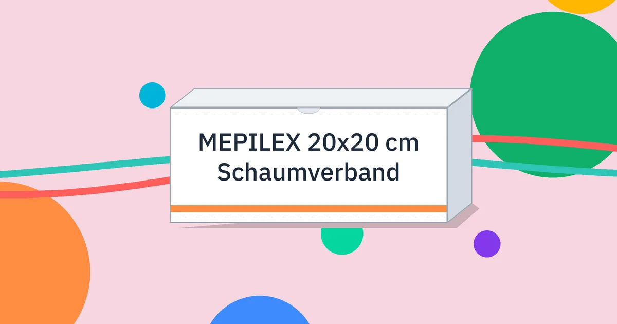 Symbolbild: Packung mit der Aufschrift MEPILEX 20x20 cm Schaumverband (PZN 19701969) – Verfügbarkeit und Bezug in Apotheken in Frankfurt am Main