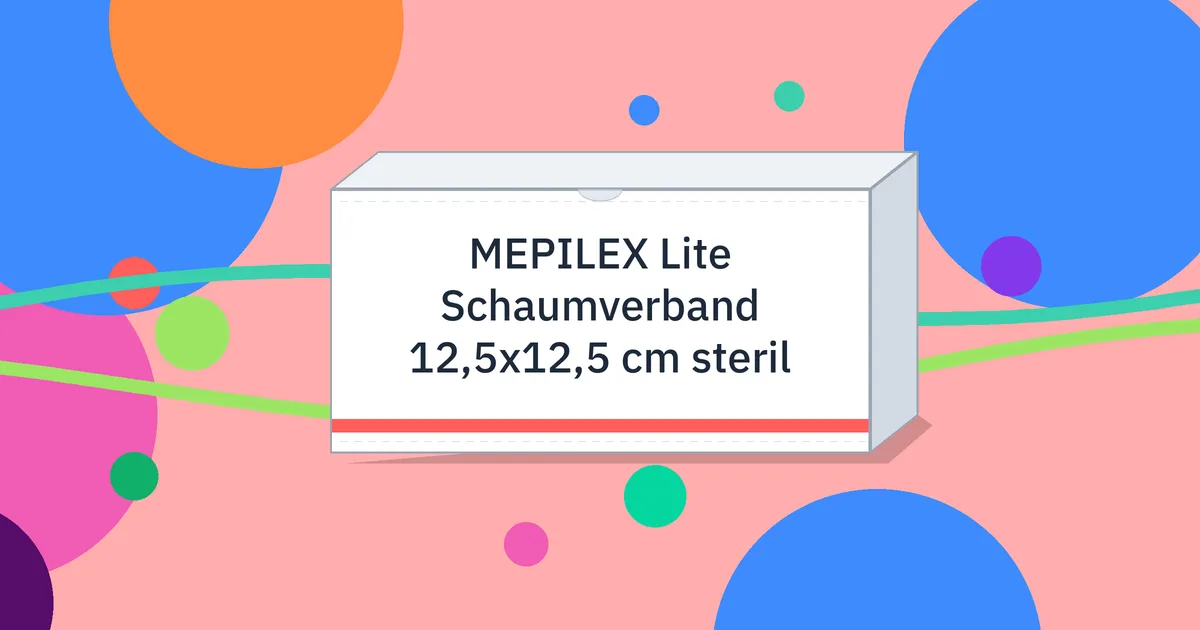 Symbolbild: Packung mit der Aufschrift MEPILEX Lite Schaumverband 12,5x12,5 cm steril (PZN 03642727) – Verfügbarkeit und Bezug in Apotheken in Frankfurt am Main