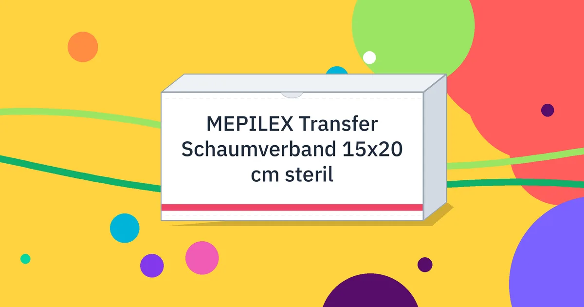 Symbolbild: Packung mit der Aufschrift MEPILEX Transfer Schaumverband 15x20 cm steril (PZN 13875639) – Verfügbarkeit und Bezug in Apotheken in Frankfurt am Main