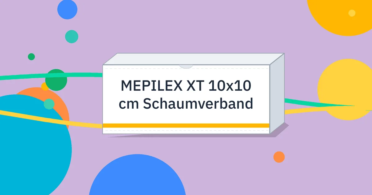 Symbolbild: Packung mit der Aufschrift MEPILEX XT 10x10 cm Schaumverband (PZN 12892558) – Verfügbarkeit und Bezug in Apotheken in Frankfurt am Main