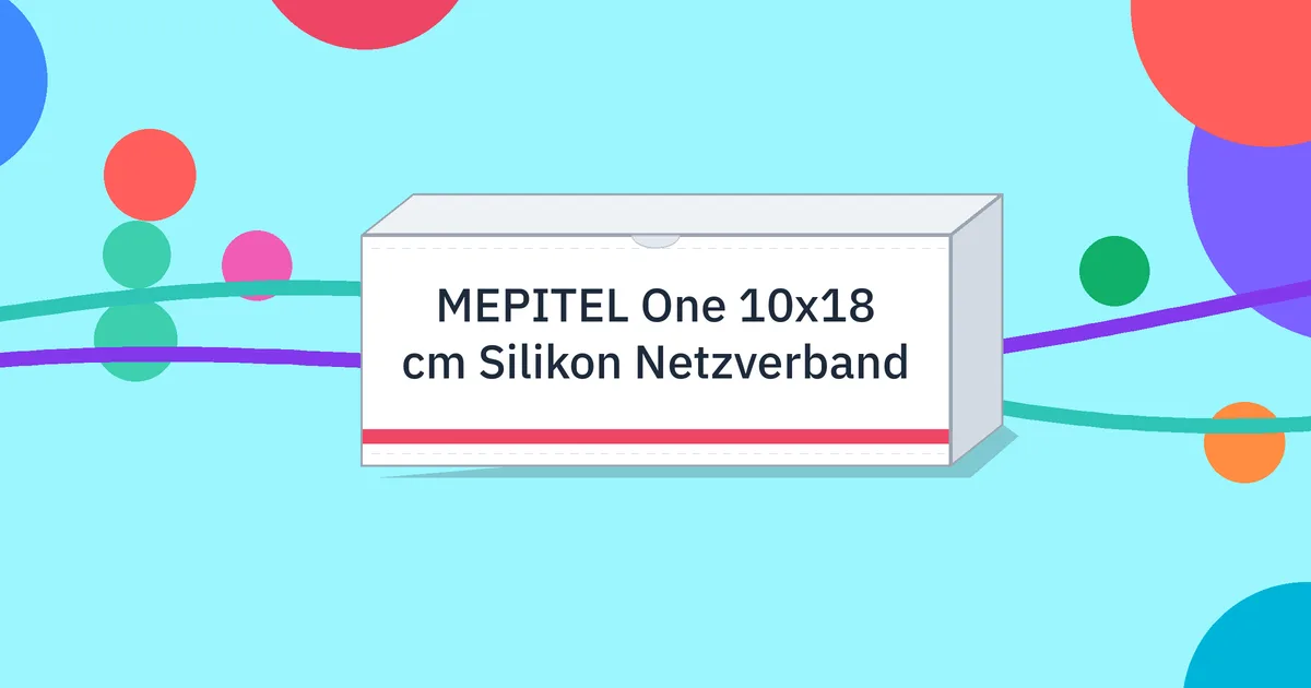 Symbolbild: Packung mit der Aufschrift MEPITEL One 10x18 cm Silikon Netzverband (PZN 18035080) – Verfügbarkeit und Bezug in Apotheken in Frankfurt am Main