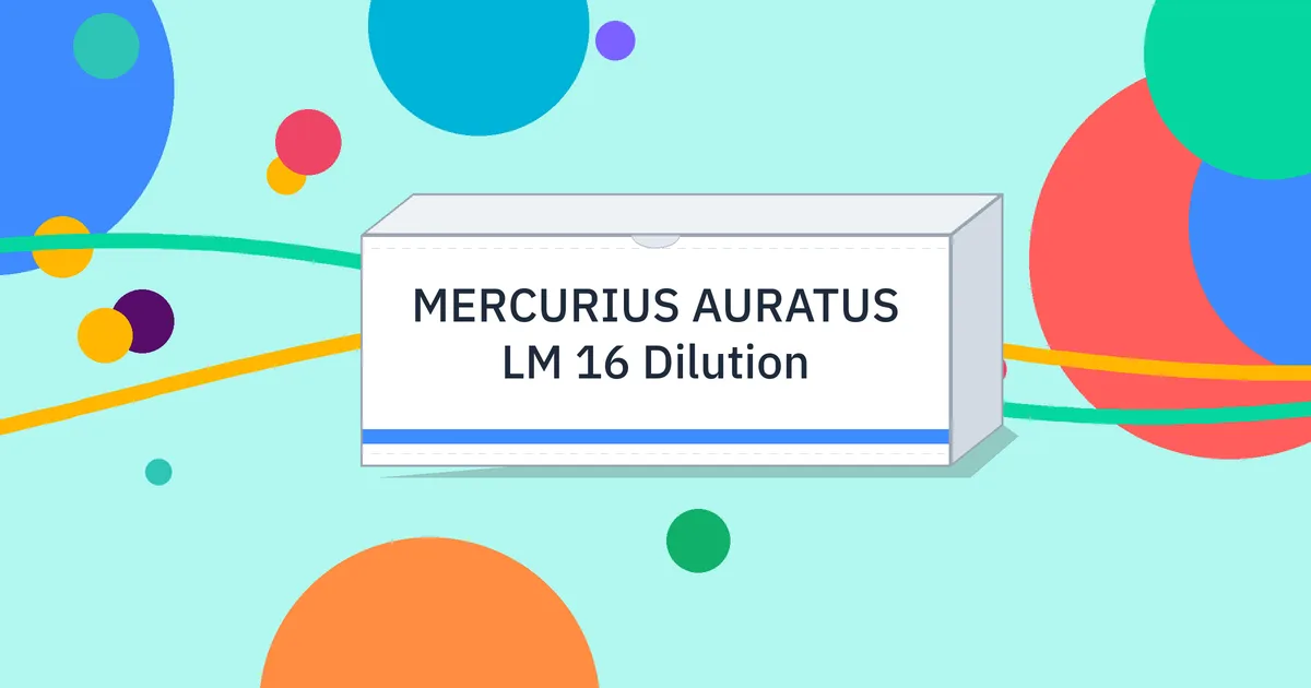 Symbolbild: Packung mit der Aufschrift MERCURIUS AURATUS LM 16 Dilution (PZN 12948276) – Verfügbarkeit und Bezug in Apotheken in Frankfurt am Main