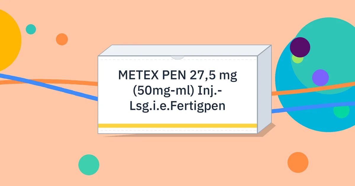 Symbolbild: Packung mit der Aufschrift METEX PEN 27,5 mg (50mg-ml) Inj.-Lsg.i.e.Fertigpen (PZN 09668478) – Verfügbarkeit und Bezug in Apotheken in Frankfurt am Main