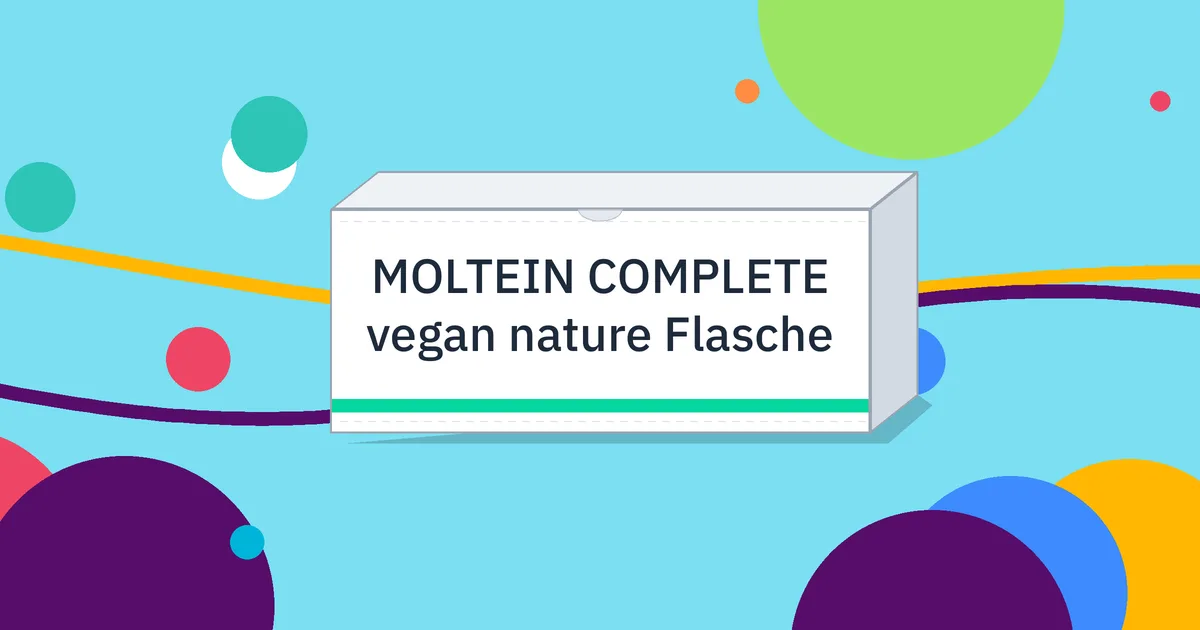 Symbolbild: Packung mit der Aufschrift MOLTEIN COMPLETE vegan nature Flasche (PZN 19557780) – Verfügbarkeit und Bezug in Apotheken in Frankfurt am Main
