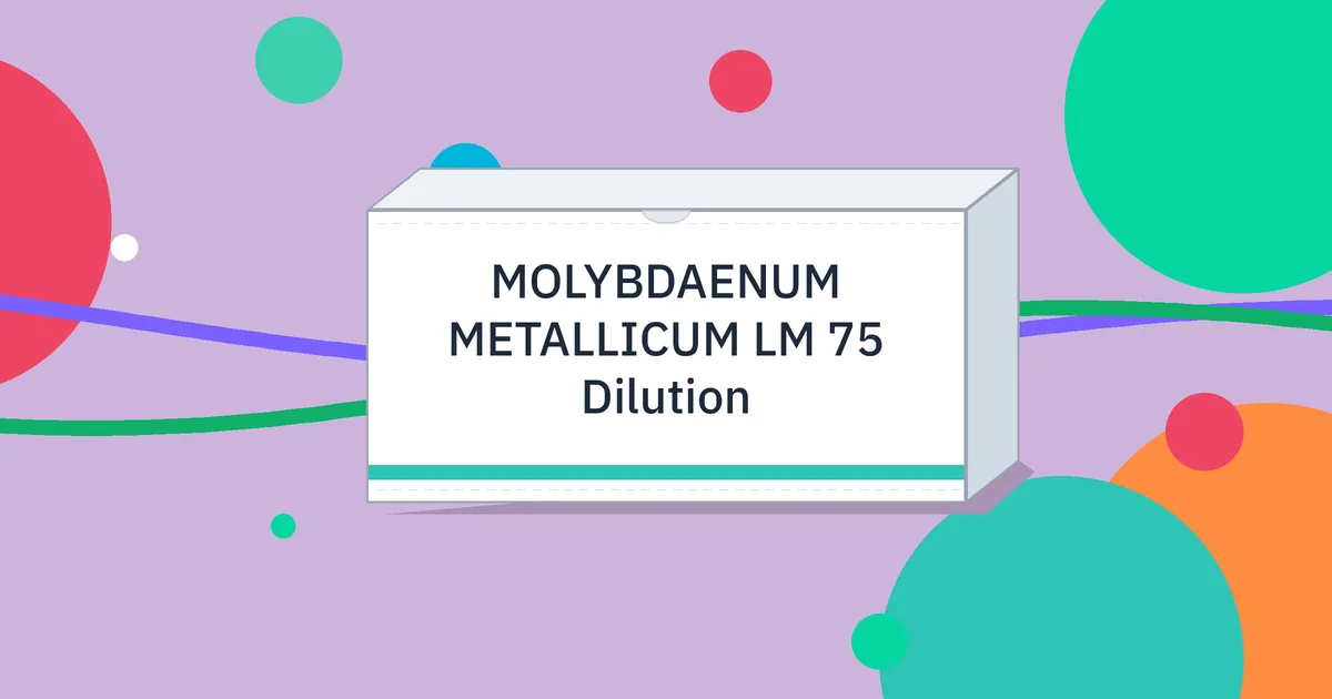 Symbolbild: Packung mit der Aufschrift MOLYBDAENUM METALLICUM LM 75 Dilution (PZN 13610071) – Verfügbarkeit und Bezug in Apotheken in Frankfurt am Main