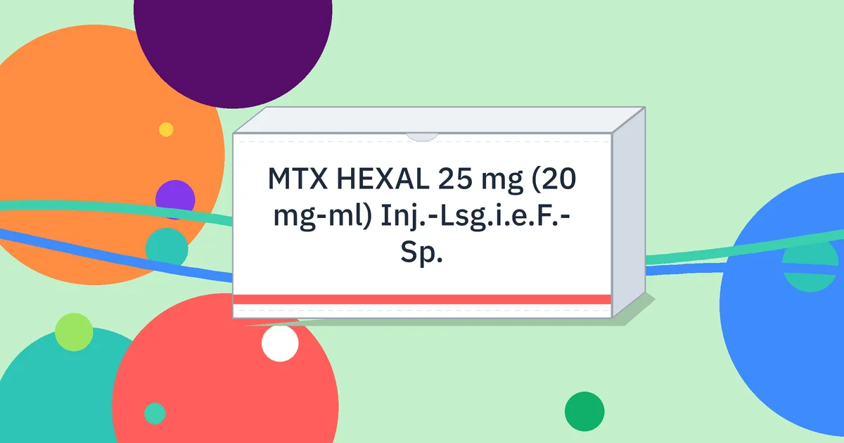 Symbolbild: Packung mit der Aufschrift MTX HEXAL 25 mg (20 mg-ml) Inj.-Lsg.i.e.F.-Sp. (PZN 03284995) – Verfügbarkeit und Bezug in Apotheken in Frankfurt am Main