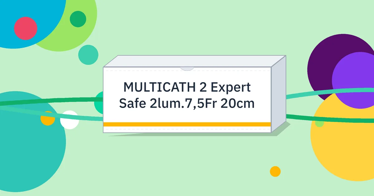 Symbolbild: Packung mit der Aufschrift MULTICATH 2 Expert Safe 2lum.7,5Fr 20cm (PZN 10304190) – Verfügbarkeit und Bezug in Apotheken in Frankfurt am Main