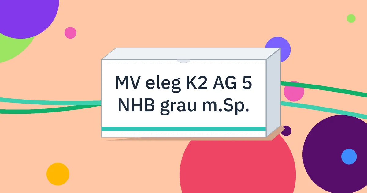 Symbolbild: Packung mit der Aufschrift MV eleg K2 AG 5 NHB grau m.Sp. (PZN 18928895) – Verfügbarkeit und Bezug in Apotheken in Frankfurt am Main