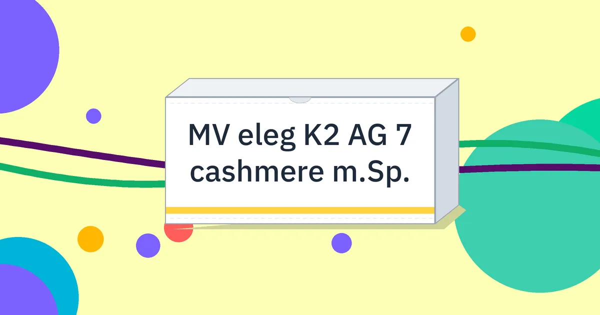 Symbolbild: Packung mit der Aufschrift MV eleg K2 AG 7 cashmere m.Sp. (PZN 14680174) – Verfügbarkeit und Bezug in Apotheken in Frankfurt am Main
