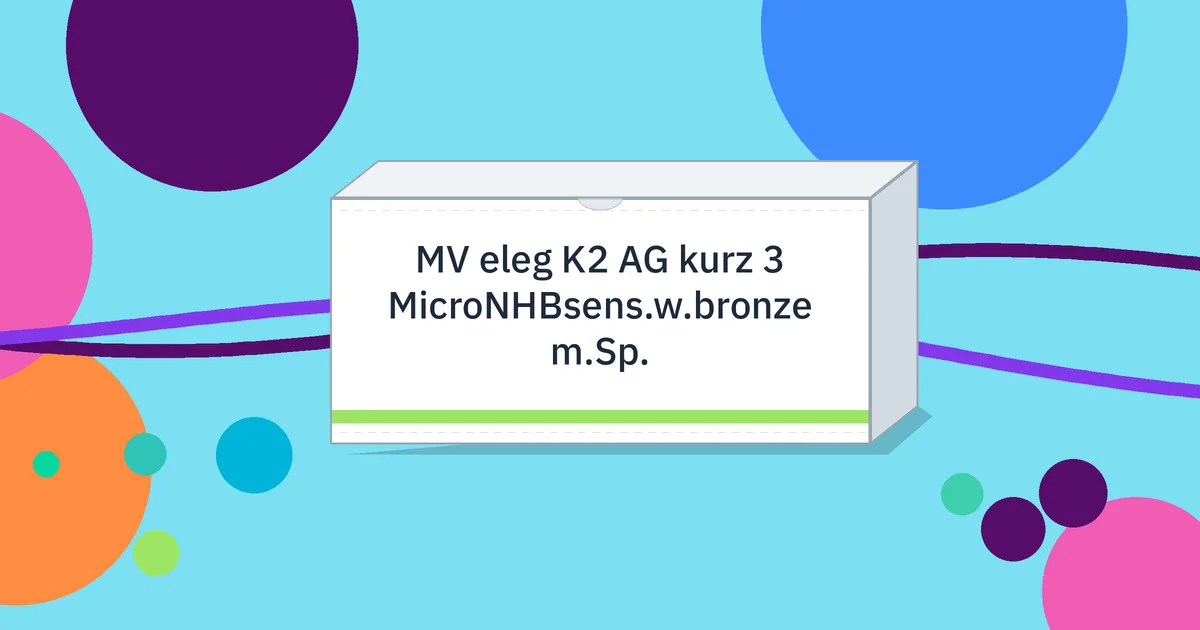 Symbolbild: Packung mit der Aufschrift MV eleg K2 AG kurz 3 MicroNHBsens.w.bronze m.Sp. (PZN 15711385) – Verfügbarkeit und Bezug in Apotheken in Frankfurt am Main